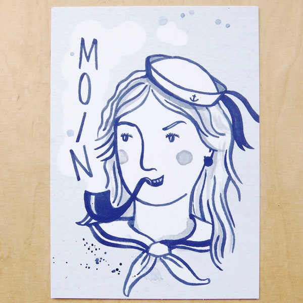 Sailor Postcard - Etsy