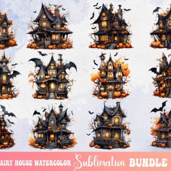 Halloween Pumpkin House Clipart - Etsy