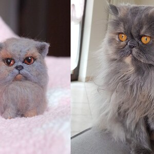 Custom Cats Portrait Grey Cat Miniature Figurine Cute Animals, Soft ...