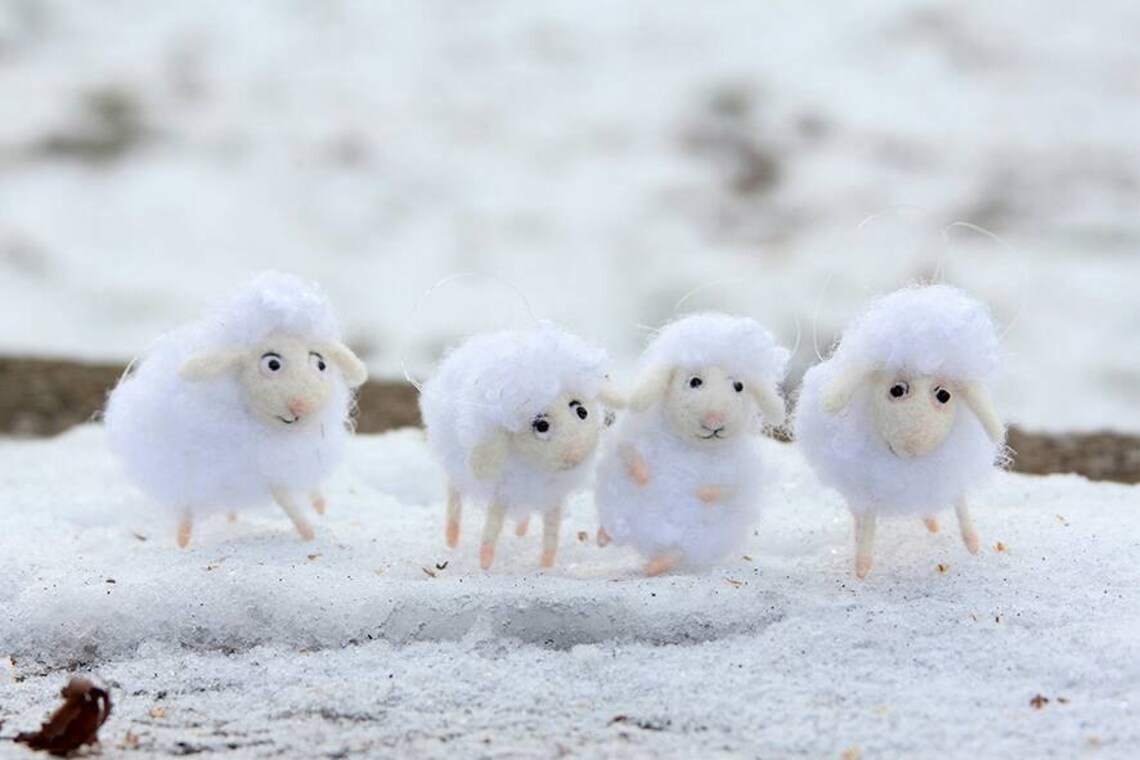 Cute Love Gift Little Lamb Dollhouse or Mini Garden Decor, Tiny Sheep ...