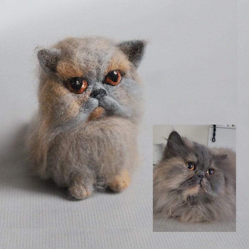 Custom Cats Portrait Grey Cat Miniature Figurine Cute Animals - Etsy