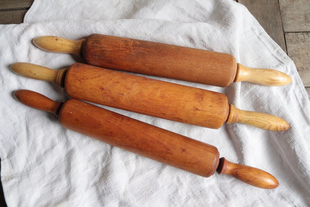 Collection of 3 French Vintage Wood Rolling Pins. Baking. Christmas ...