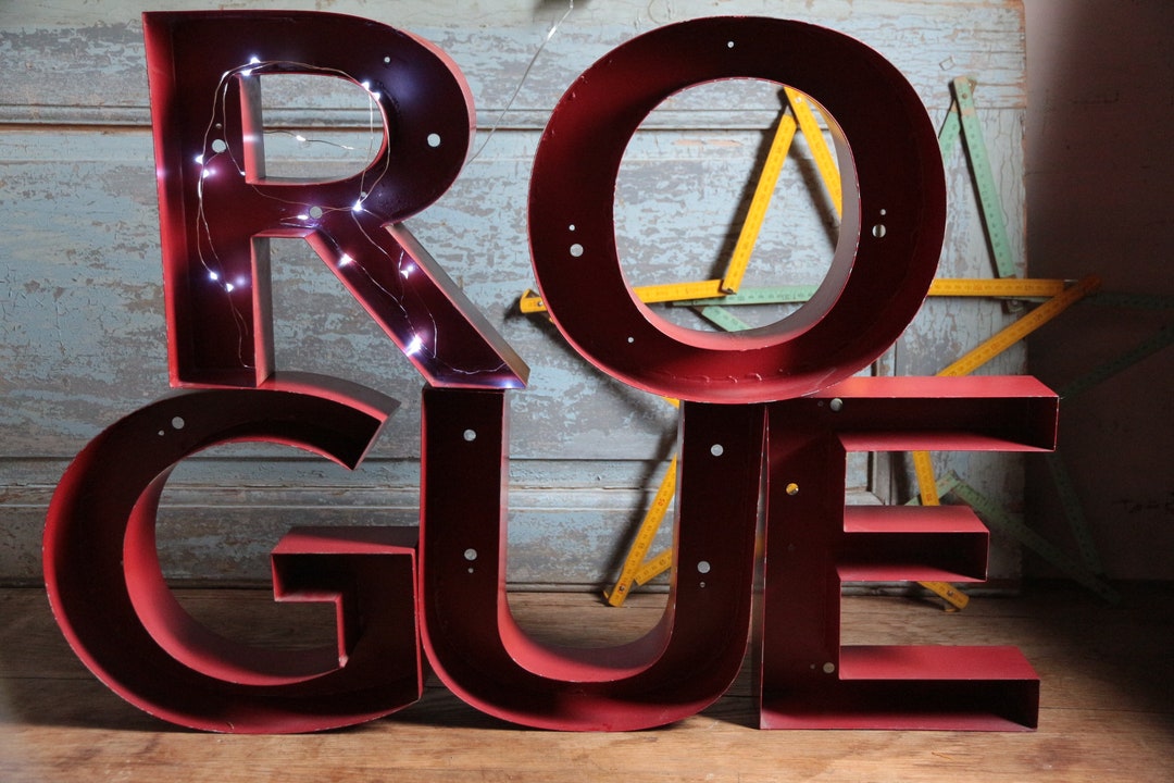 Vintage French Red Steel Sign Letter, Loft Decor (11.2") - Etsy