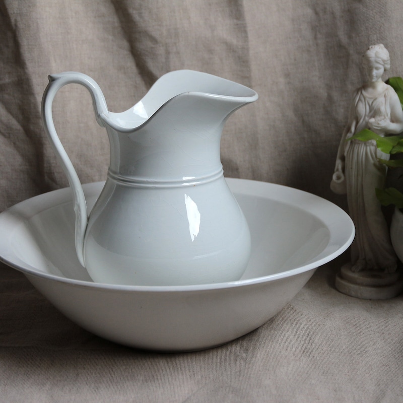 Antique Wash Basin and Pitcher - Etsy