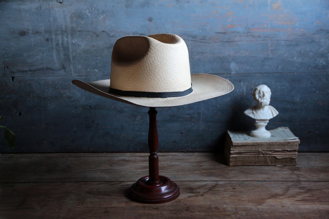 Vintage Tardan Mexican Straw Cowboy Hat, Wide Brim (size 58cm) - Etsy