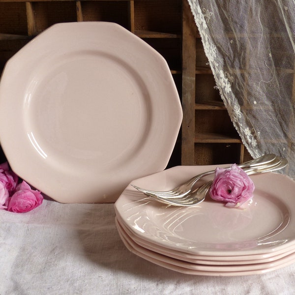French Ironstone Pink Plates - Etsy