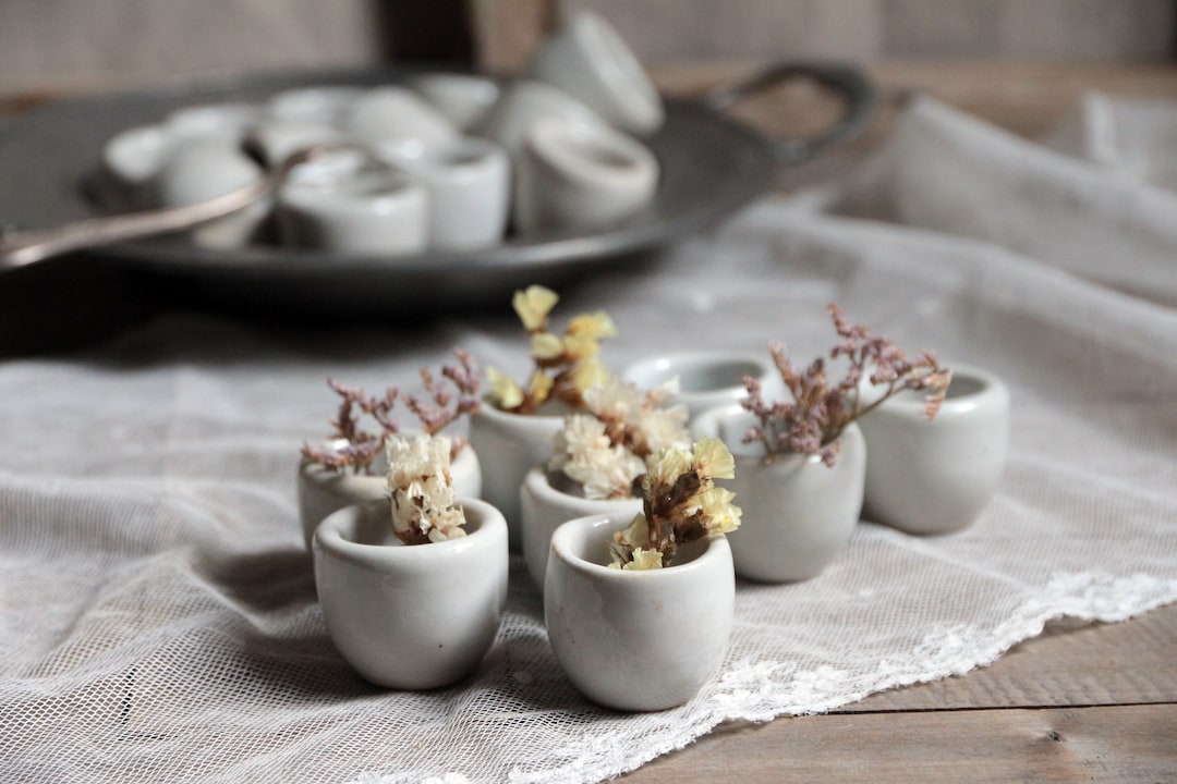 Set of 8 French Vintage Handmade Stoneware Snail Pots. Ceramic Snail ...