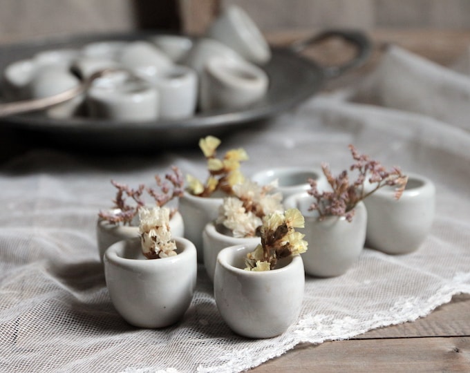 Set of 8 French Vintage Handmade Stoneware Snail Pots. Ceramic Snail ...