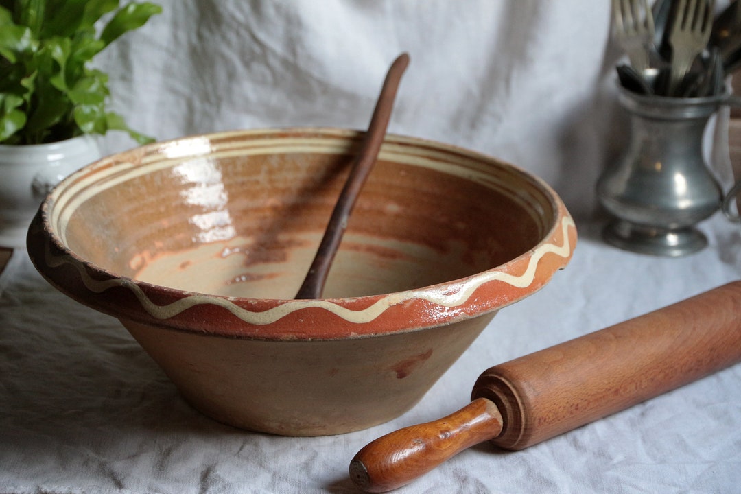 Antique French Pancheon Terracotta Dough Rising Bowl. French Country ...