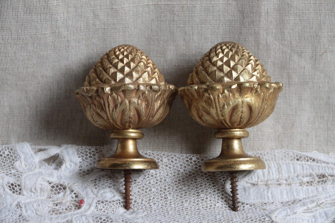 One Antique French Gilded Bronze Large Door Knob. Antique Central Door Knob. Architectural ...