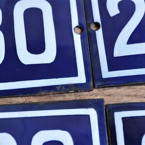 ONE Traditional French Vintage Blue Enamel House Number Sign. Small ...
