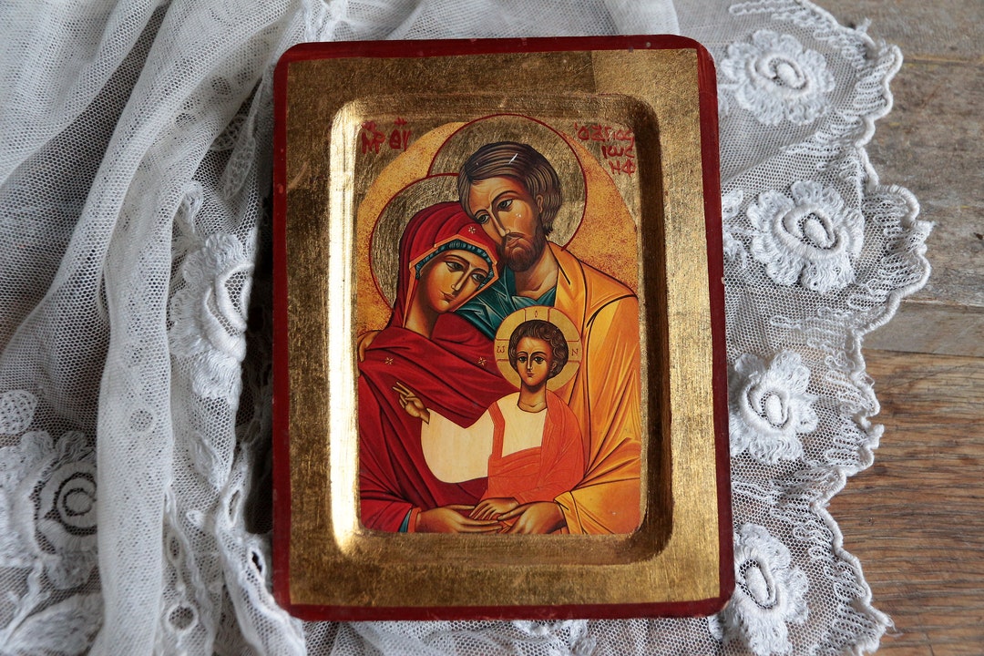 Vintage Gilded Wood Greek Icon. Byzantine Icon. Eastern - Etsy