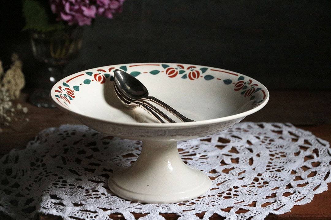 Antique French Art Deco Cake Stand. French Vintage Kitchen Decor. Fruit ...