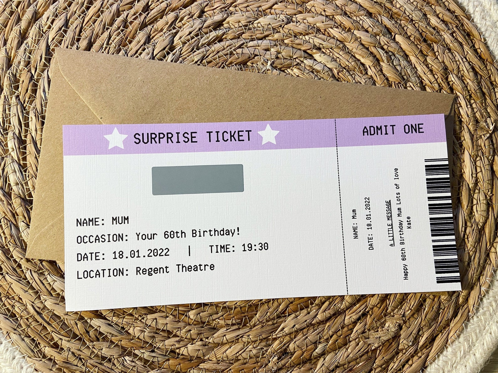 Voucher Surprise Reveal Ticket Day Out Surprise Birthday - Etsy UK