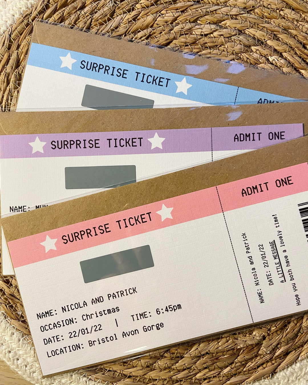 Voucher Surprise Reveal Ticket Day Out Surprise Birthday - Etsy