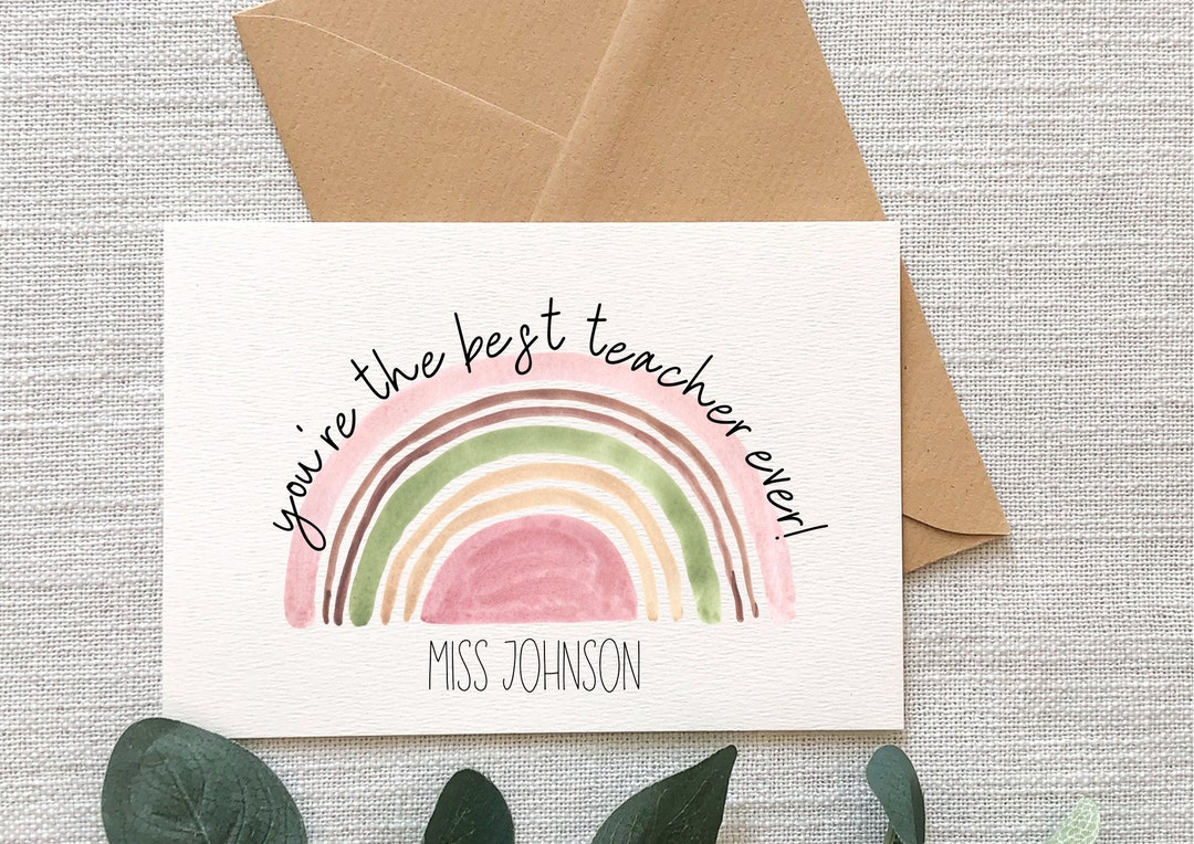 Thank You Teacher Card, You're the Best Teacher Ever, Teacher ...
