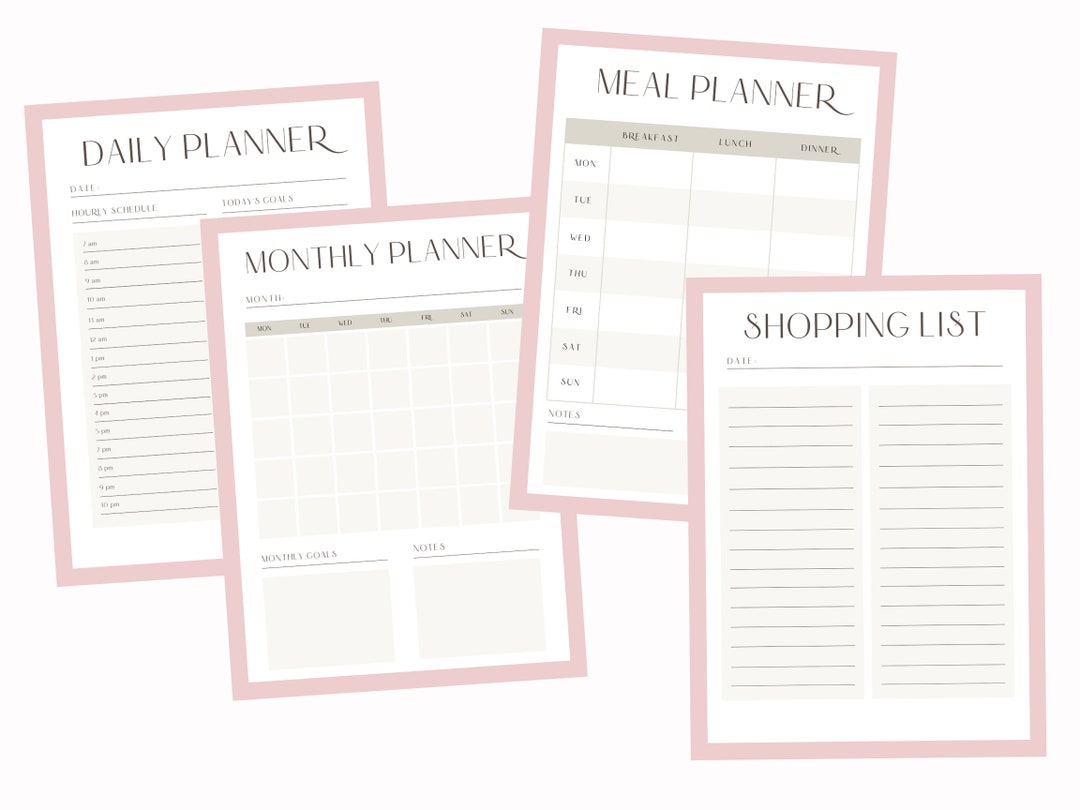 Planning Sheets, Planning Sheets Bundle, Daily Planner, Monthly Planner ...