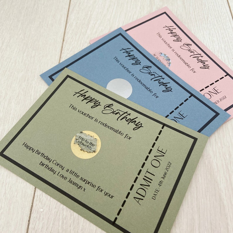 Surprise Reveal Ticket, Surprise Voucher, Voucher Gift, Birthday ...