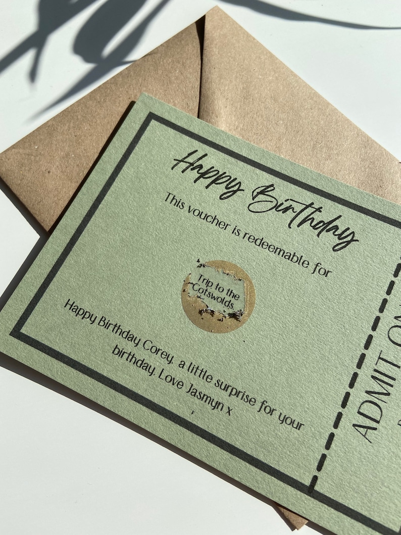 Surprise Reveal Ticket, Surprise Voucher, Voucher Gift, Birthday ...