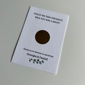 Wedding Scratch Card, Wedding Favour, Drinks Token, Win A Drink - Etsy UK