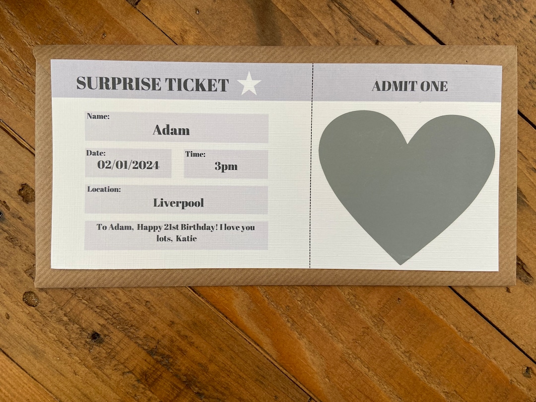 Surprise Reveal Scratch Voucher, Birthday Surprise Card, Christmas Gift ...
