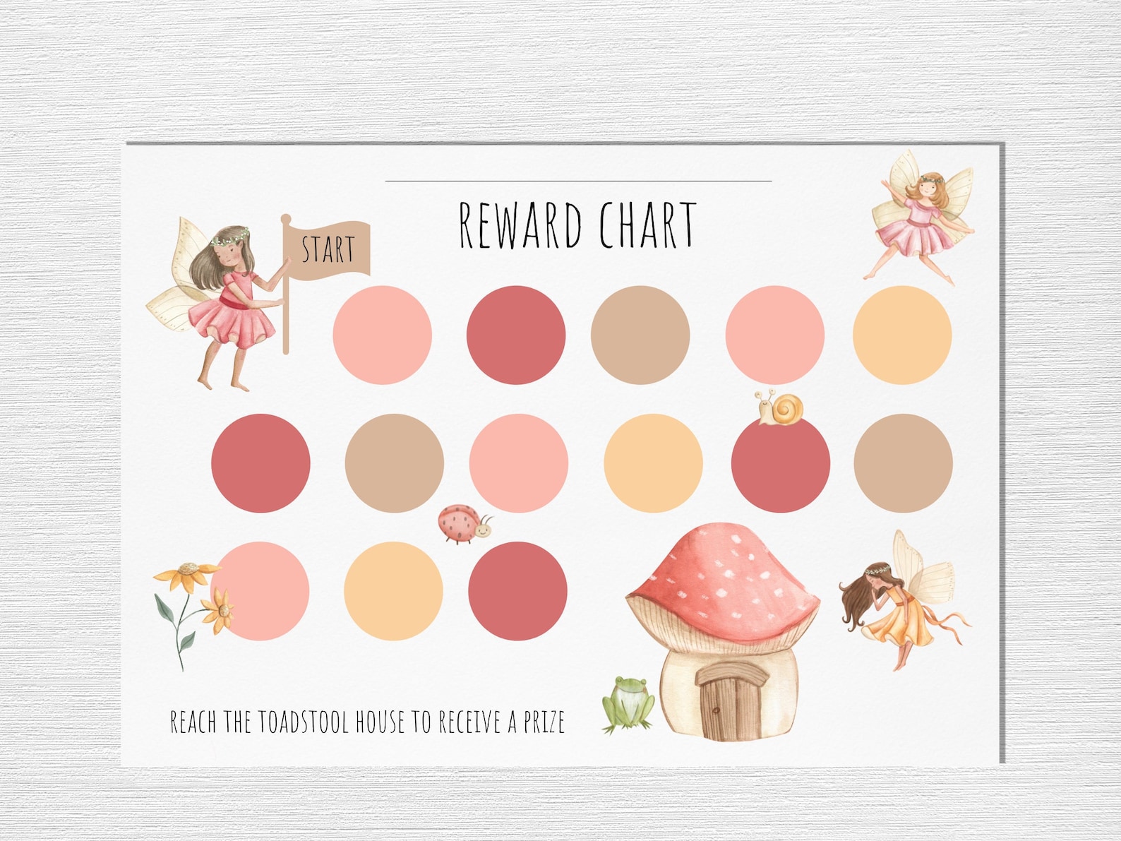 Girls Reward Chart Toilet Training Chart Fairy Reward Chart - Etsy UK