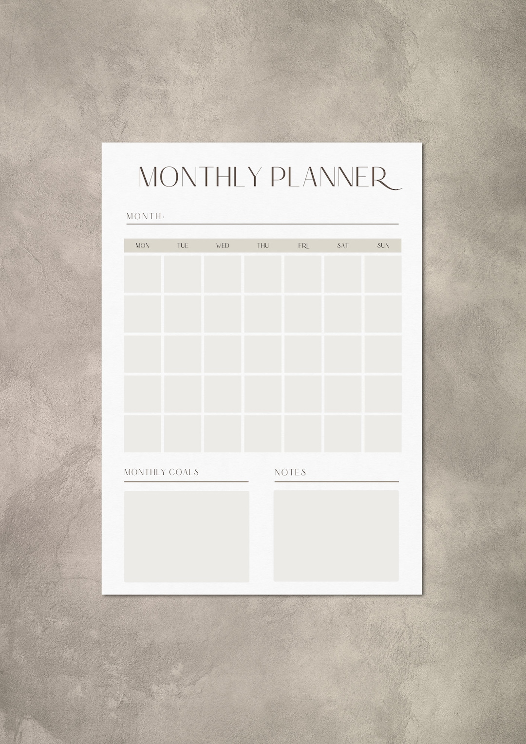 Monthly Planning Sheets, Printable Planning Sheets, Monthly Schedule ...