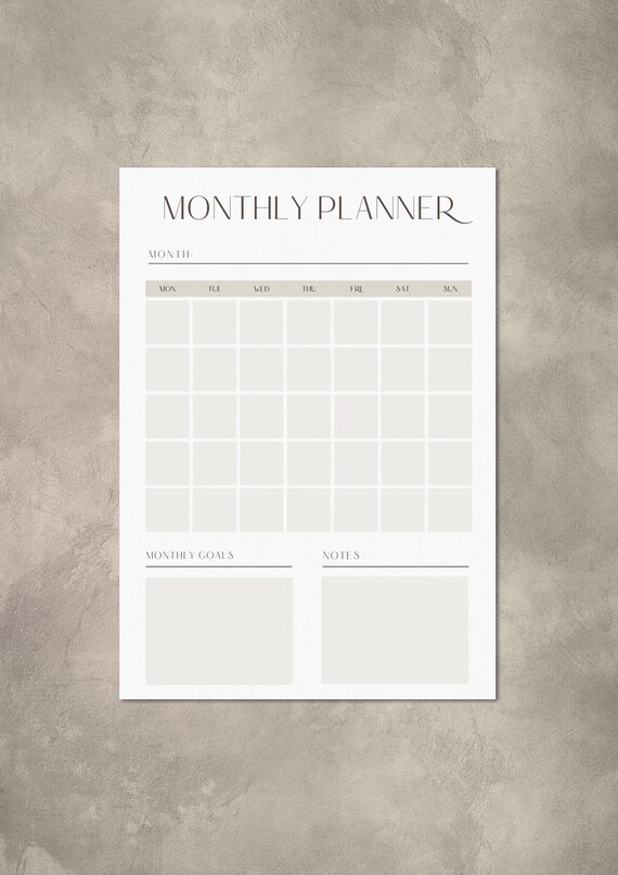 Monthly Planning Sheets Printable Planning Sheets Monthly - Etsy
