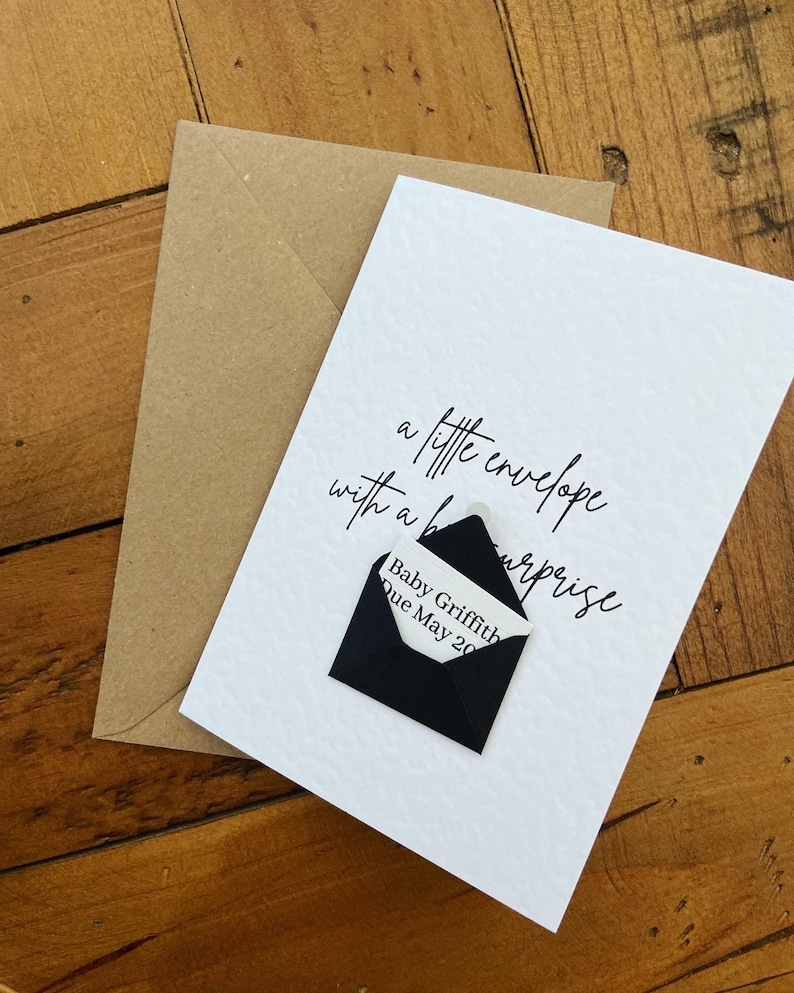 Mini Envelope Surprise Card, Baby Reveal Idea, Surprise Reveal Birthday ...