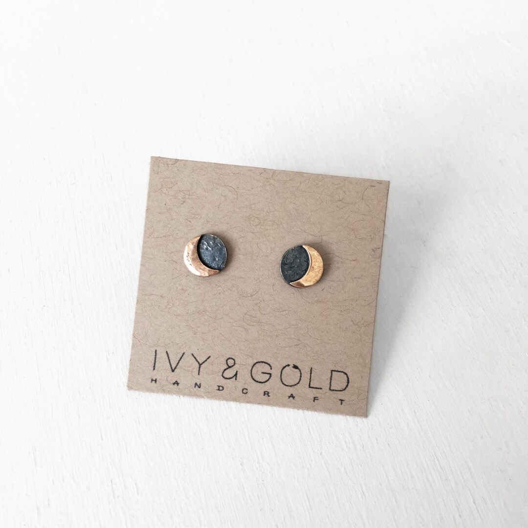 Solar Eclipse Earrings. Sterling Silver. Gold Fill. Nature Inspired. New Rustic. Sun Earrings ...