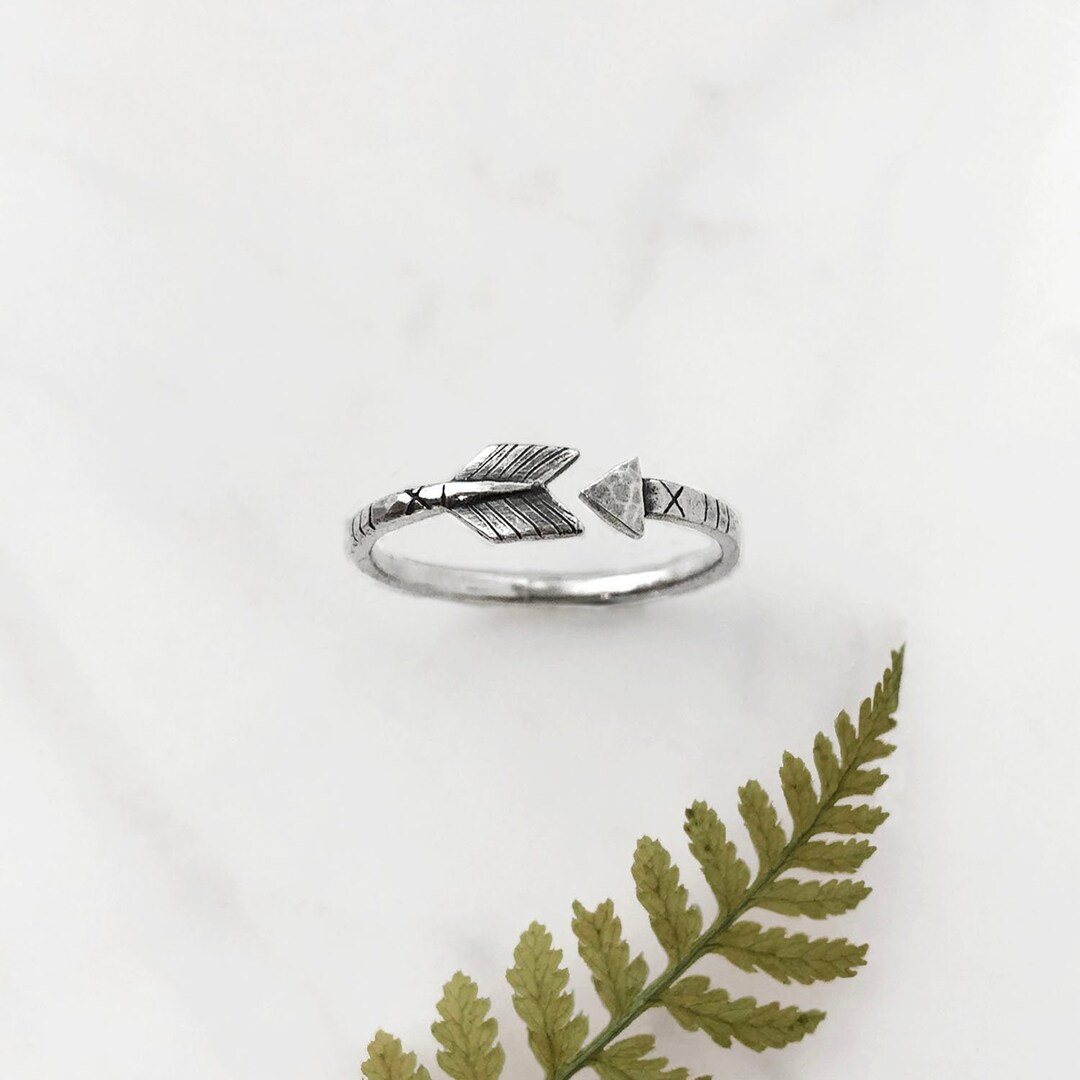 Sterling Silver Arrow Ring. Adjustable Ring. Vintage Inspired. Archery ...