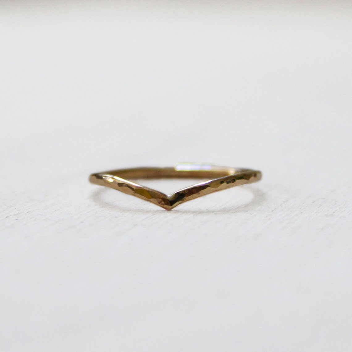 Set of 3 Chevron Stacking Rings W/ Hammered Texture. Delicate Stacking ...