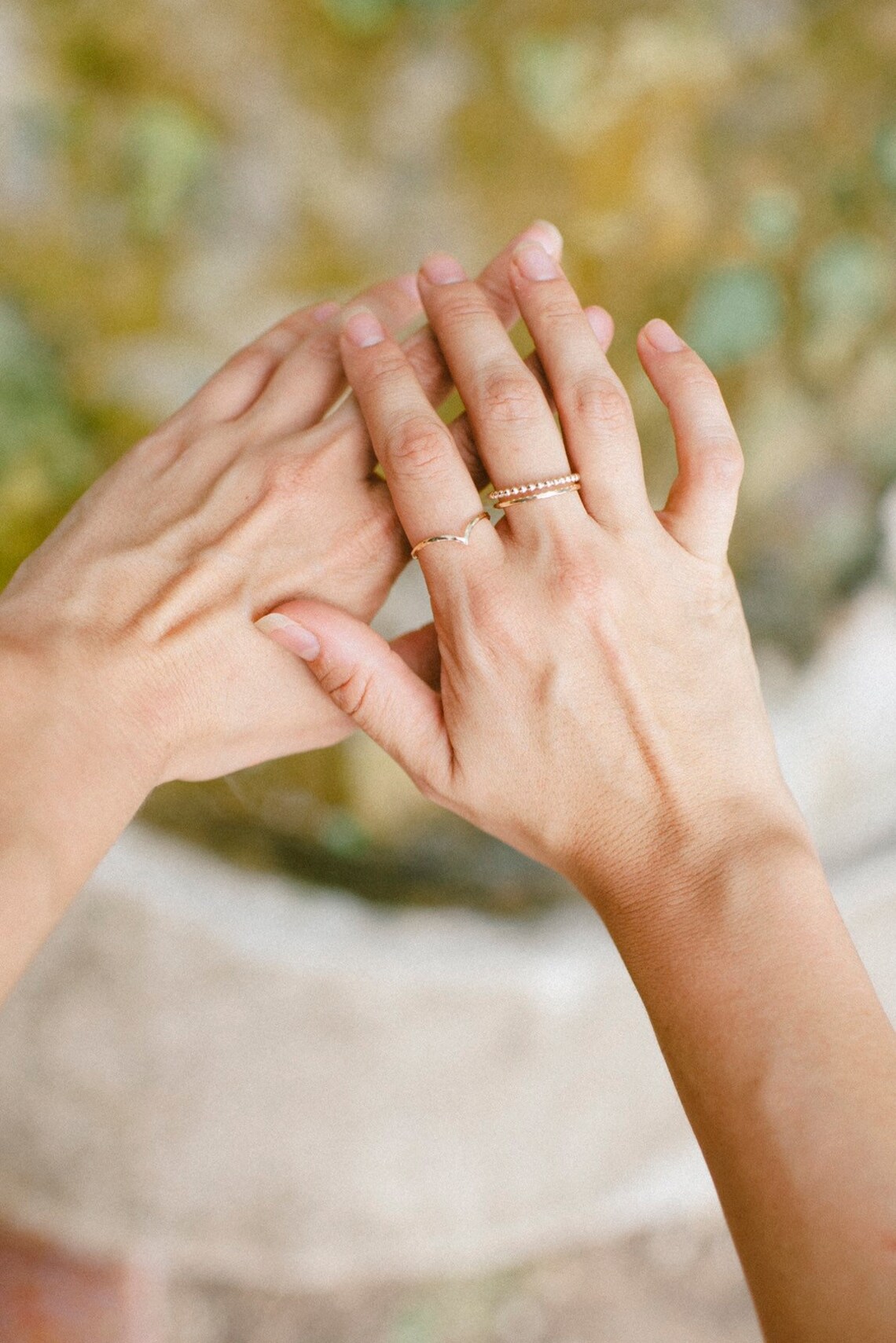 Chevron Stacking Ring W/ Hammered Texture. Delicate Stacking - Etsy