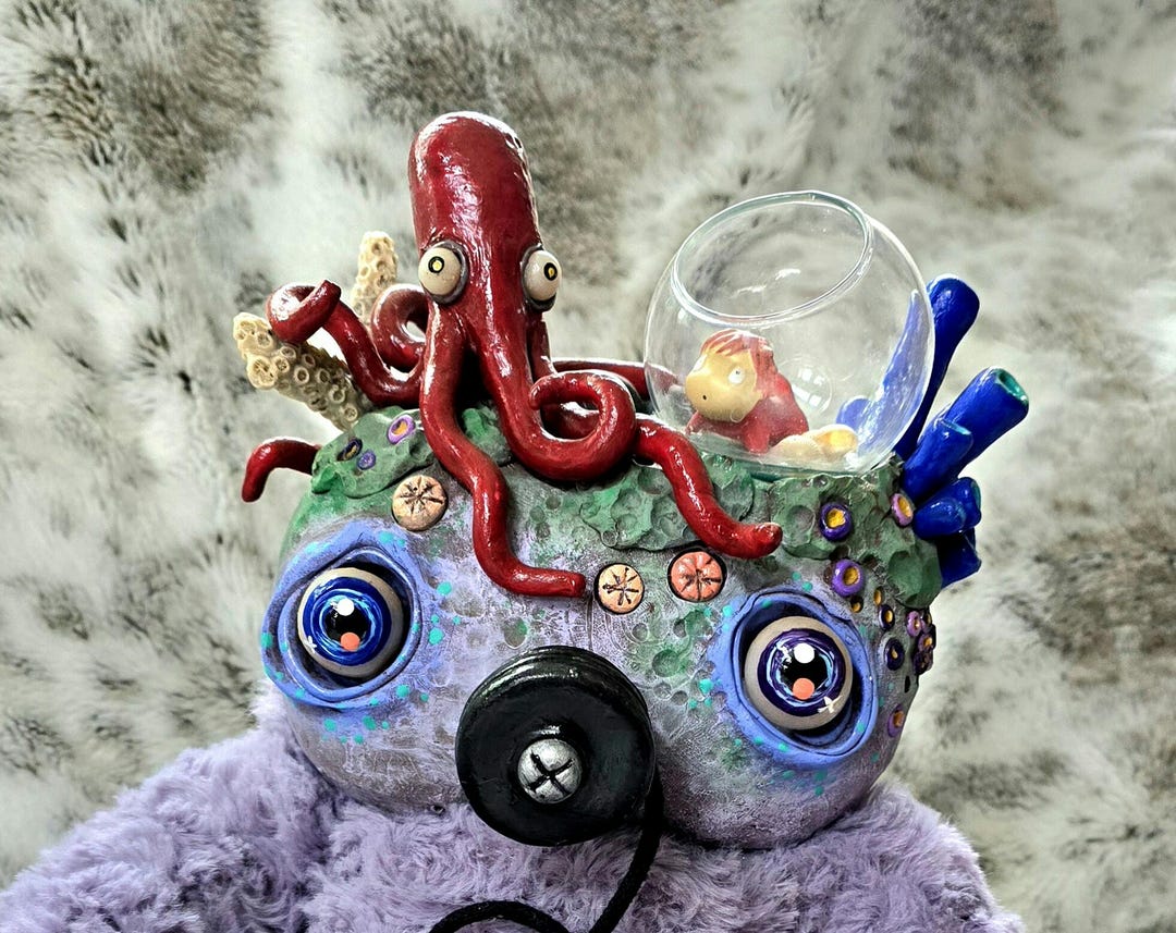 Ponyo- Ocean Reef Themed - Mossy Monster - Ghibli Art Sculpture - Etsy