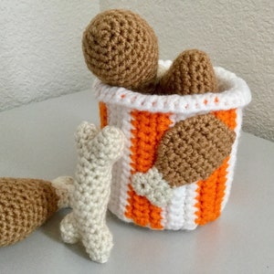 Chicken Bucket Crochet Pattern Set of a Chicken Leg and Bone Pattern ...
