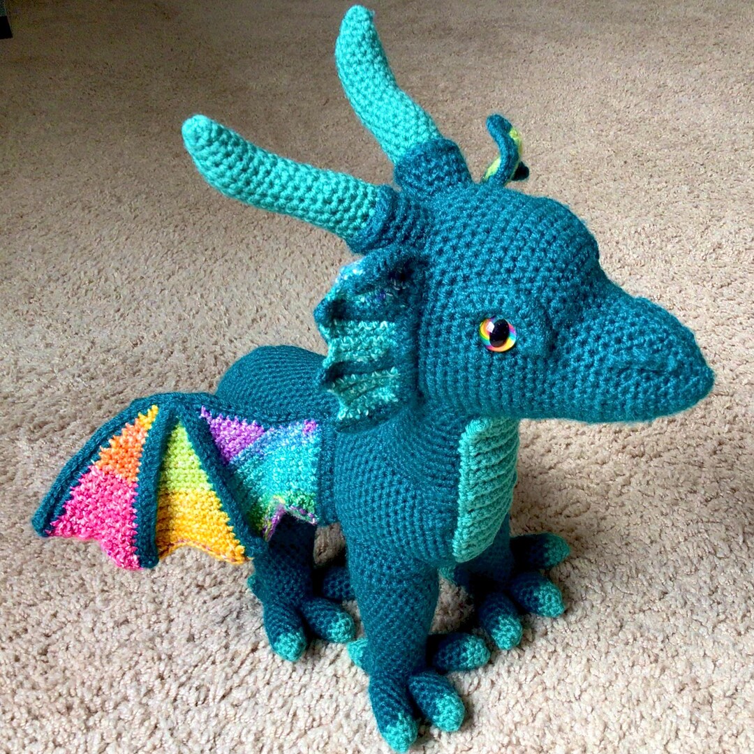 Rainbow Water Dragon Pattern - Crochet Aquatic Dragon Amigurumi Pattern ...