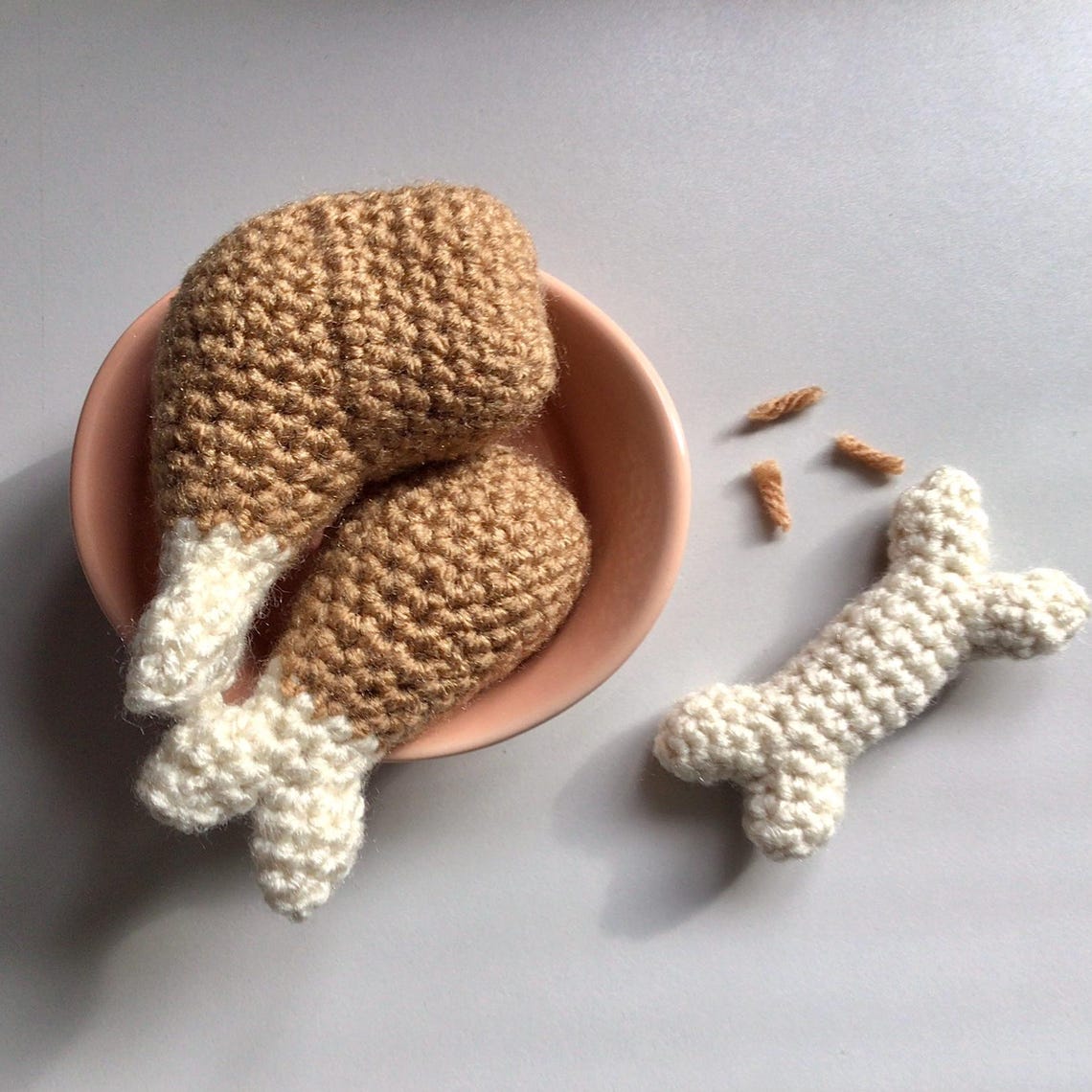 Chicken Bucket Crochet Pattern Set of a Chicken Leg and Bone Pattern ...