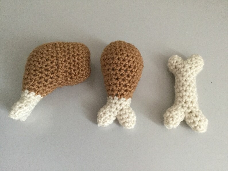 Chicken Bucket Crochet Pattern Set of a Chicken Leg and Bone - Etsy