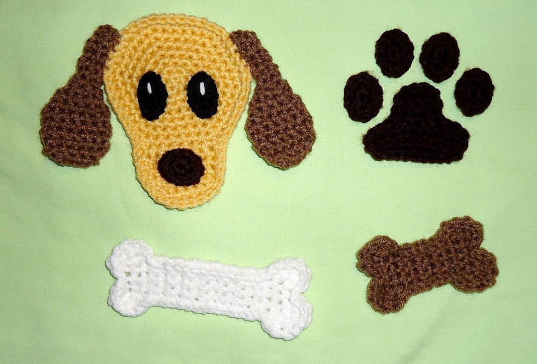 Dog Applique Pattern Set With Bone, Dog Biscuit and Paw Pad Pattern ...
