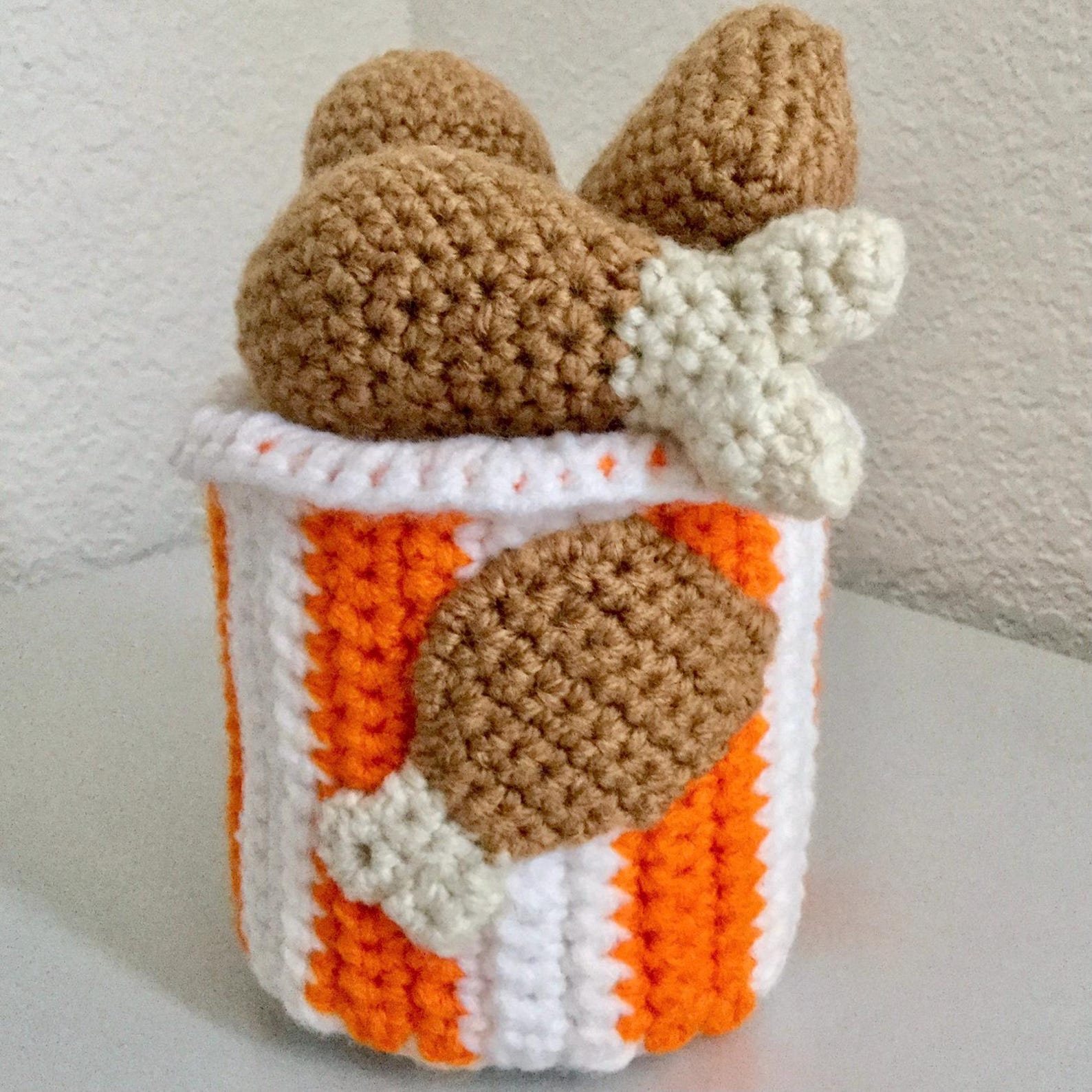 Chicken Bucket Crochet Pattern Set of a Chicken Leg and Bone Pattern ...