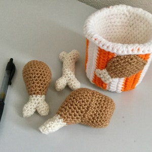Chicken Bucket Crochet Pattern Set of a Chicken Leg and Bone Pattern ...
