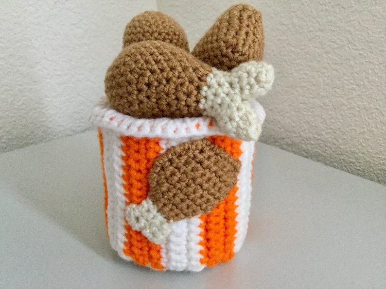 Chicken Bucket Crochet Pattern Set of a Chicken Leg and Bone - Etsy