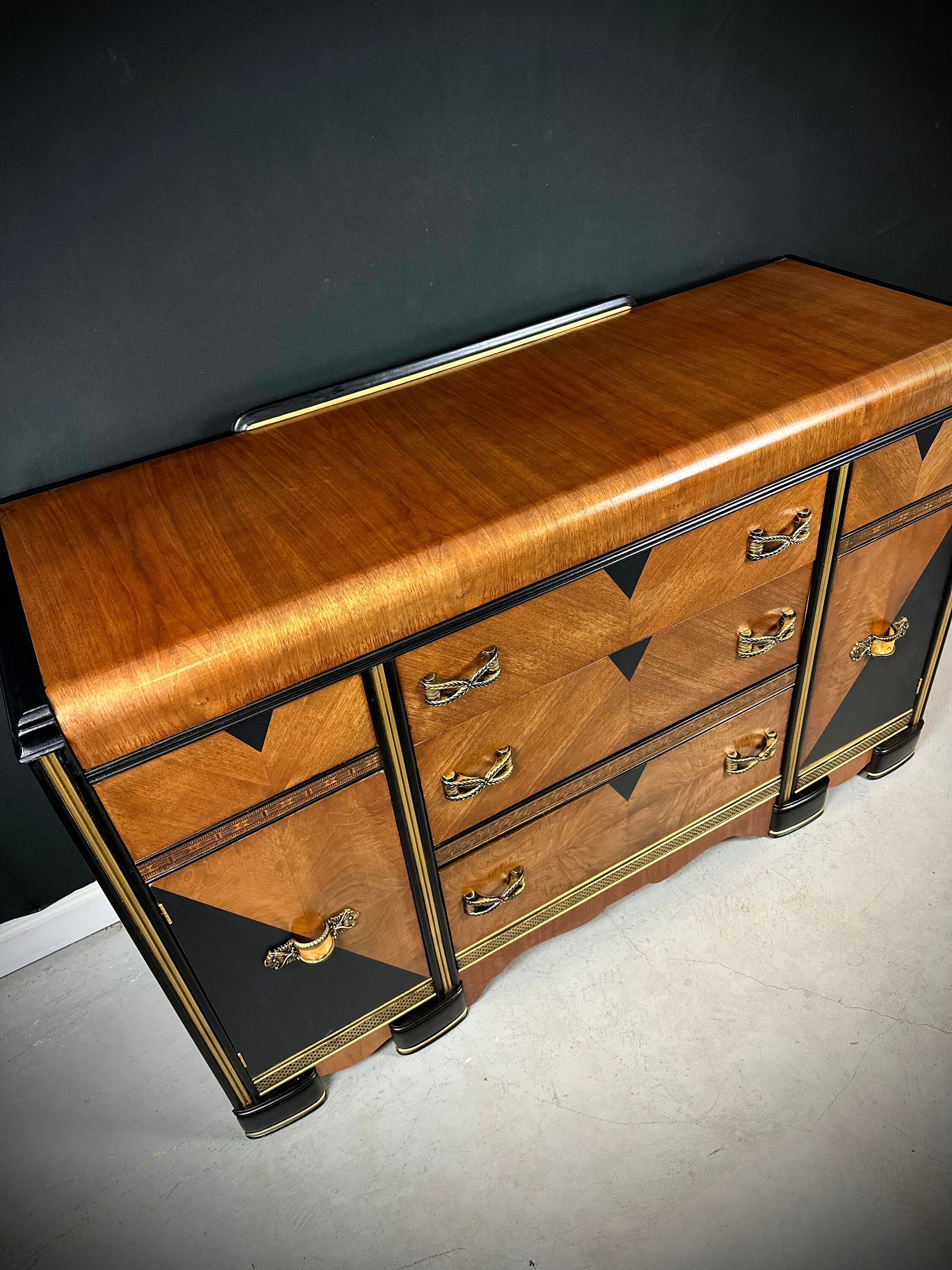 Gorgeous 1930's Waterfall Art Deco Vintage TV Stand / Server ...