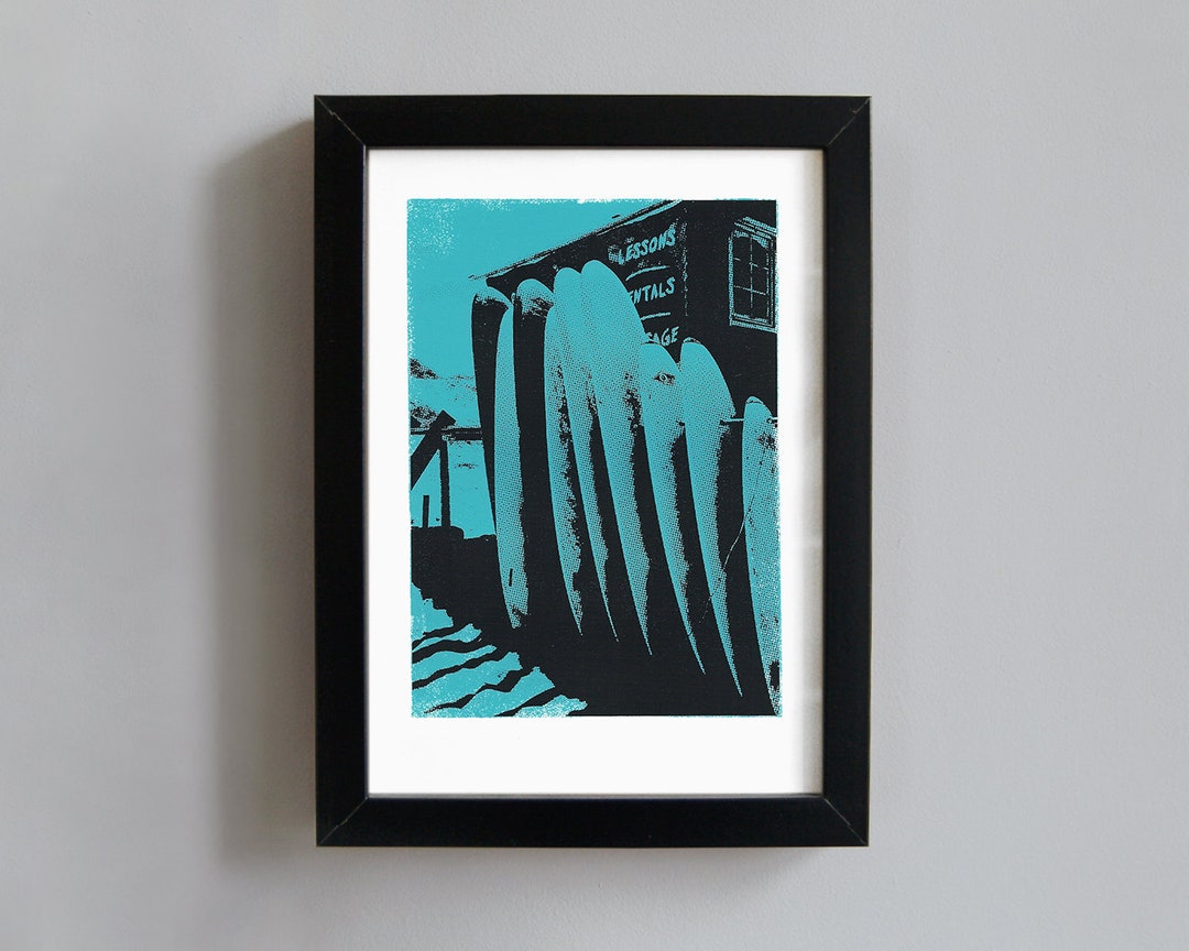 Surfboards Art Print - Screenprint Wall Art, Beach Inspired Art, Beach ...