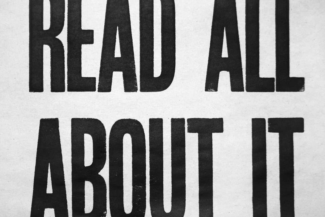 Read All About It Original Letterpress Print, Gift for Writer, Vintage ...