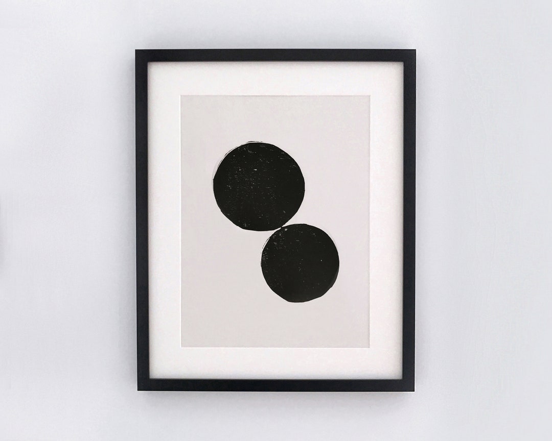 Abstract Woodcut Print 3 - Black & White Ink Relief Art - Etsy