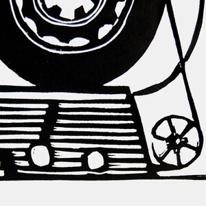 Classic Cassette Tape Art - Original Linocut Print, Retro Cassette ...