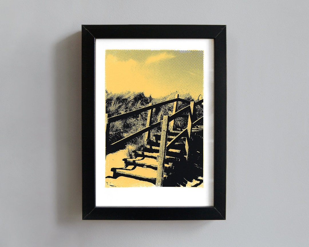 Beach Steps Art Print - Screenprint Wall Art, Beach Inspired Art, Beach ...