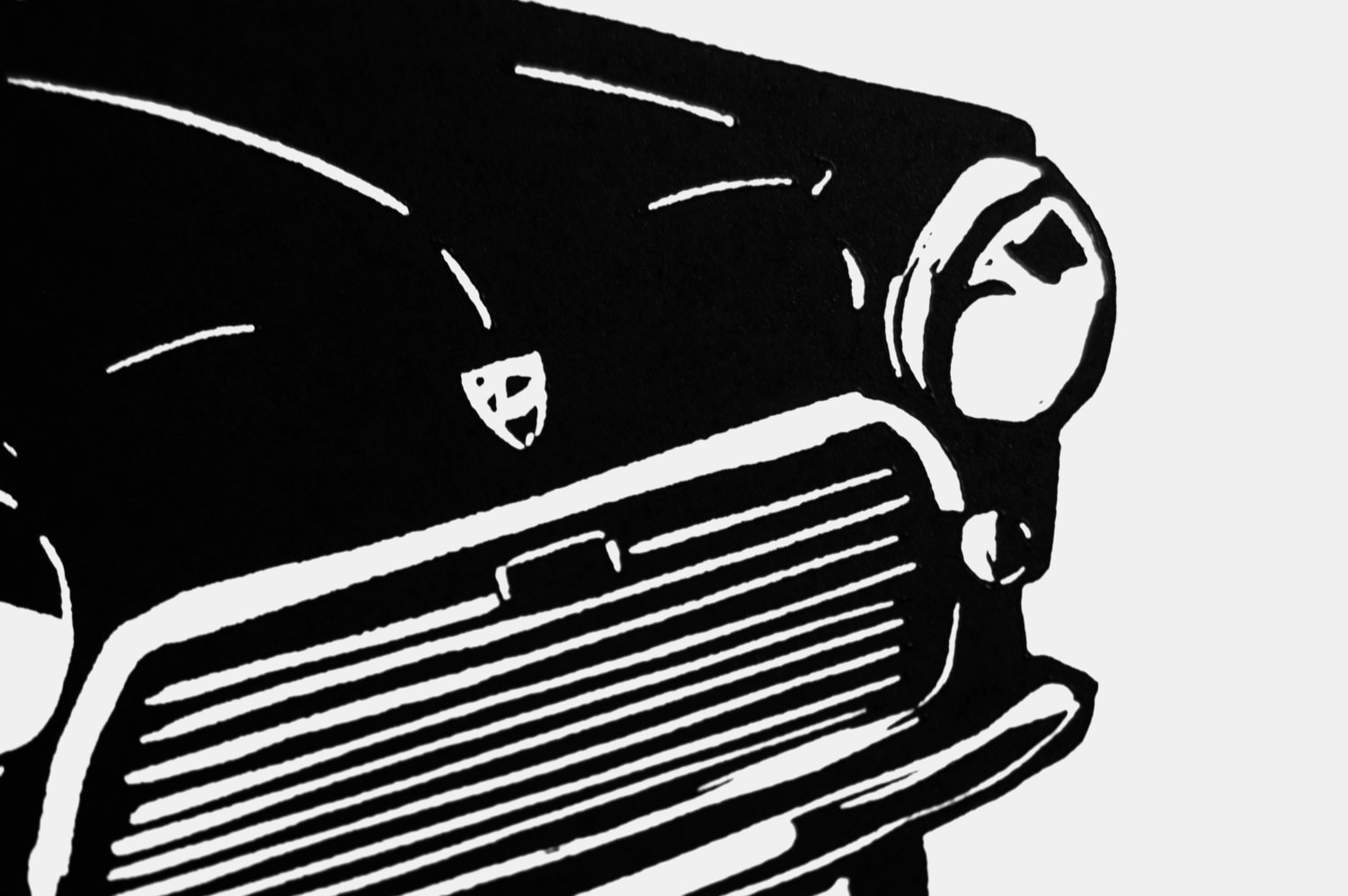 Retro Mini Car Linocut Print Car Lover Gift Classic Car - Etsy