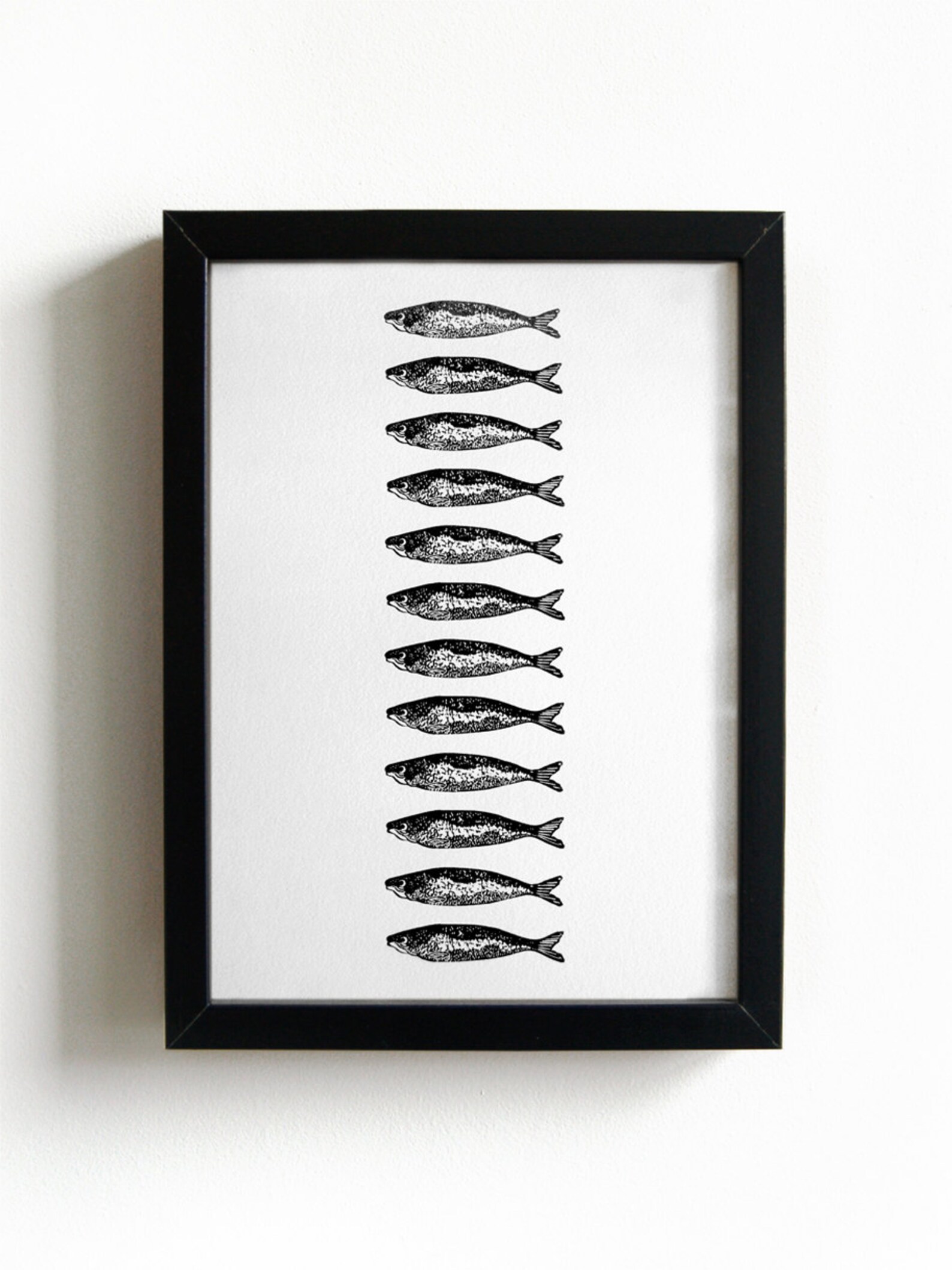 Twelve Sardines Art Print - Fish Screenprint, Gift for Cooks, Kitchen ...